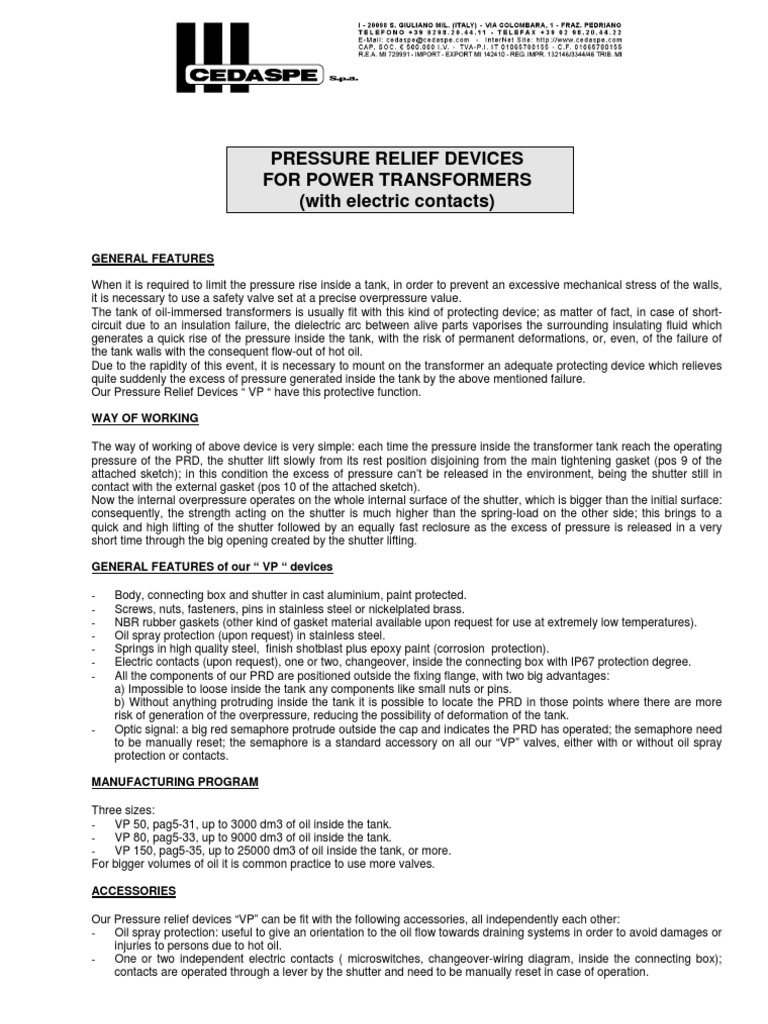Pressure Relief Device | PDF | Technology & Engineering