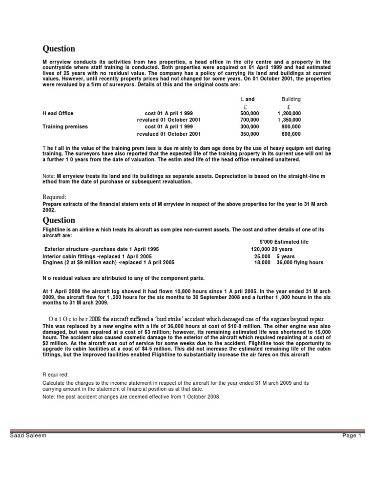 Saad SB (Q (4+9) ) Final | PDF | Depreciation | Investing