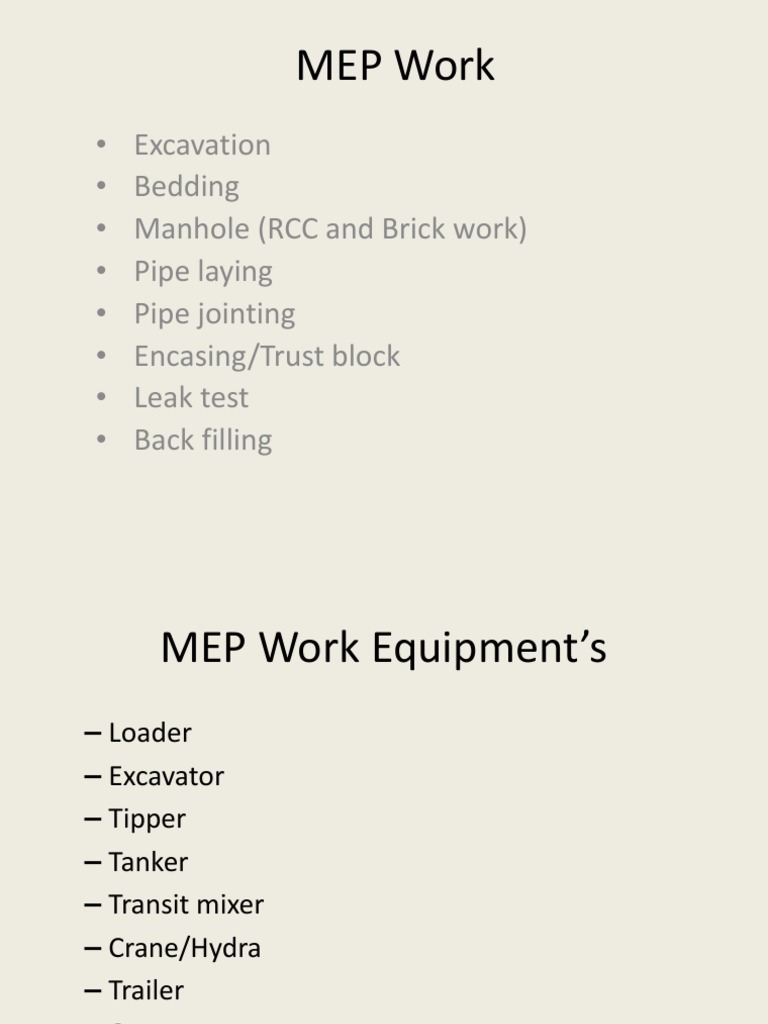 MEP Work Presentation | PDF