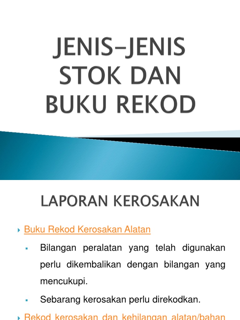 Jenis-Jenis Stok Dan Buku Rekod | PDF