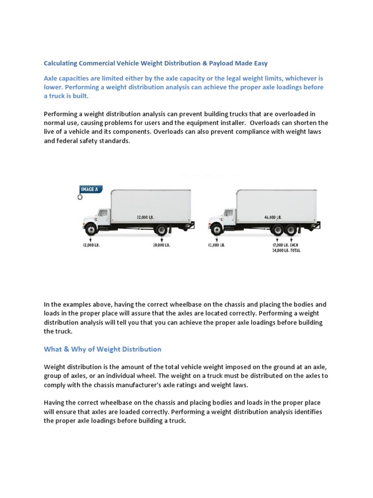 Calculating Commercial Vehicle Weight Distribution | PDF | Center Of ...