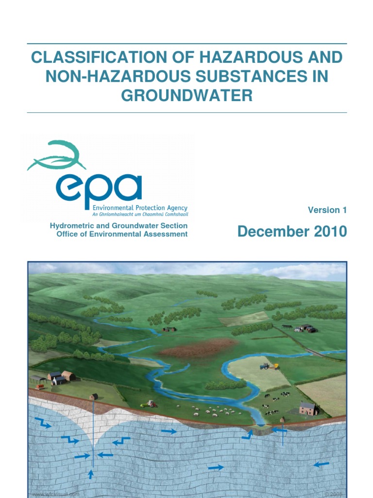 Classification of Hazardous and Non-Hazardous Substances in Groundwater ...