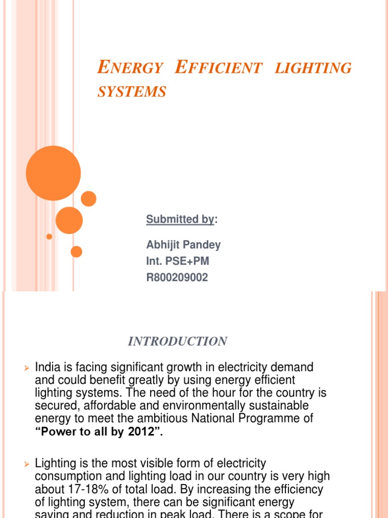 Energy Efficient Lighting System | PDF | Compact Fluorescent Lamp ...
