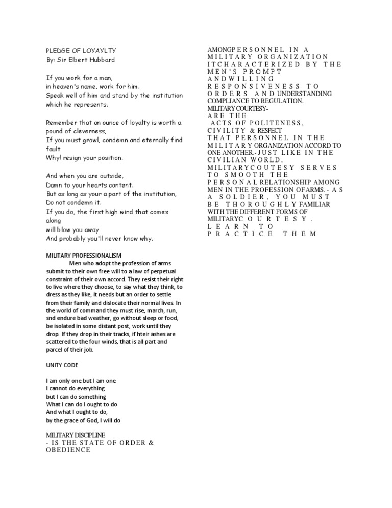 Pledge of loyalty | Religious Belief And Doctrine | Theology