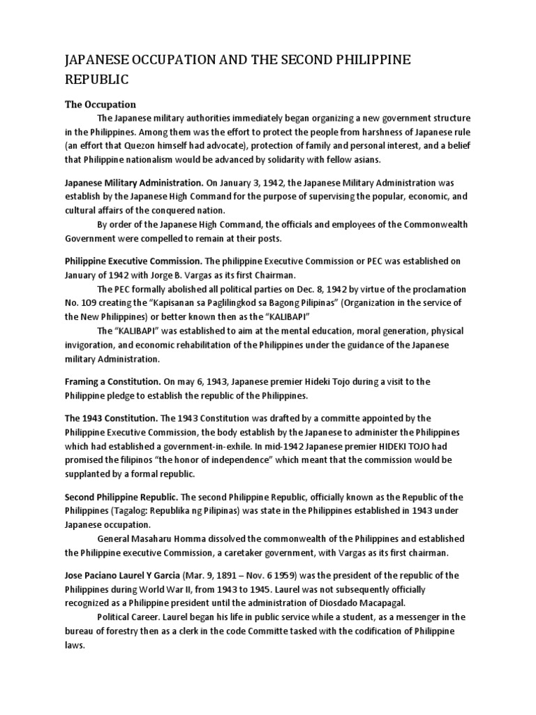 japanese occupation- philippine history | Philippines | Southeast Asia