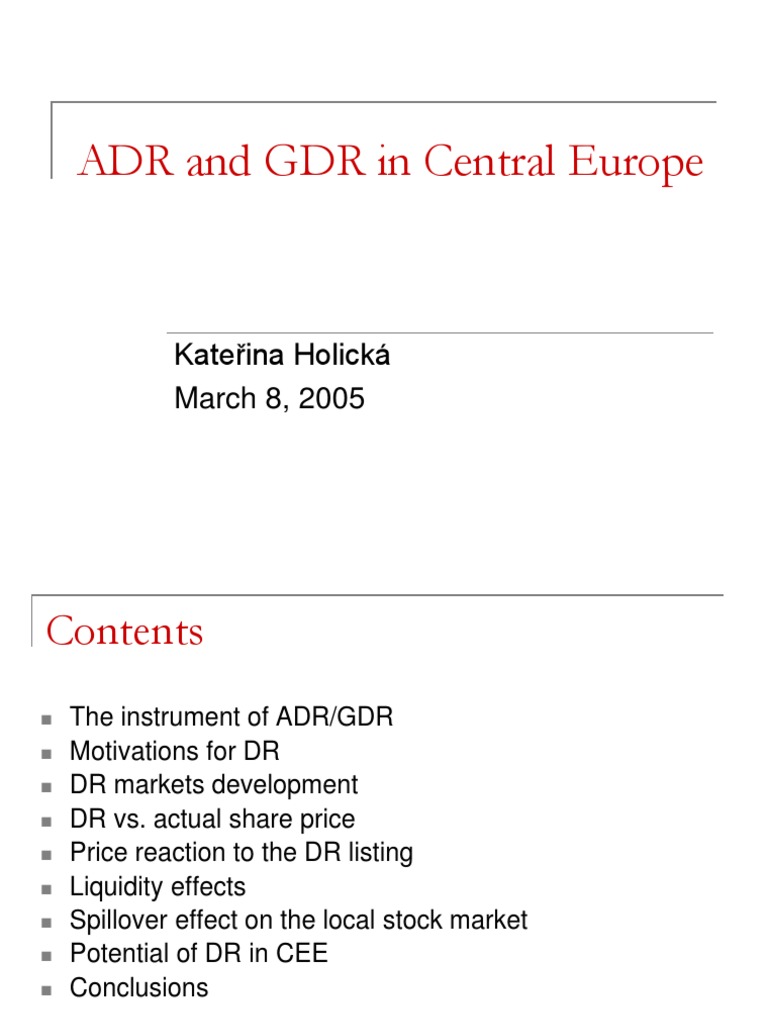 ADR and GDR | PDF | American Depositary Receipt | Equity Securities