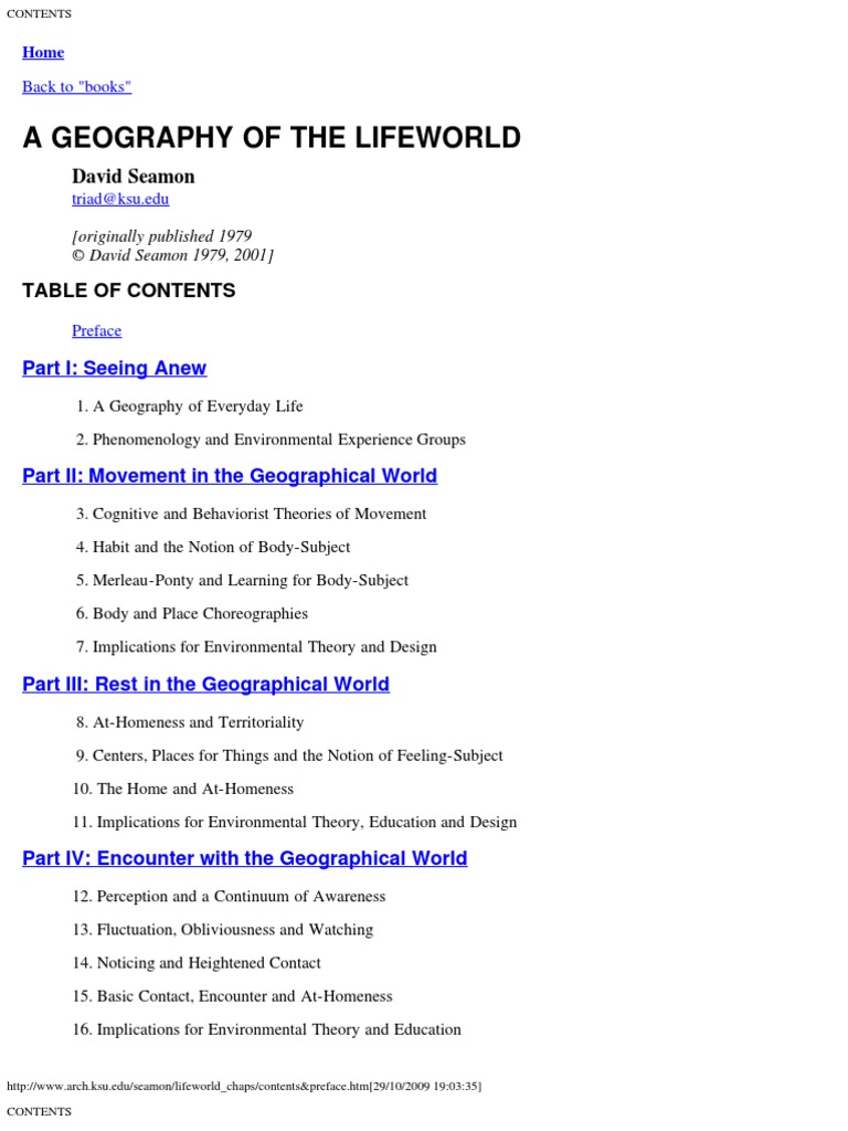 A Geography of The Lifeword | PDF | Phenomenology (Philosophy) | Geography