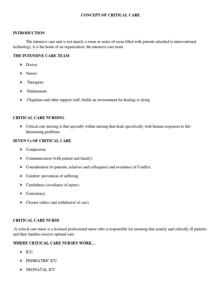 Principles of Critical Care Nursing | PDF | Intensive Care Unit ...
