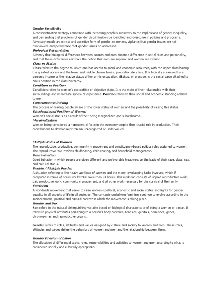 Gender Sensitivity | PDF | Gender Role | Gender
