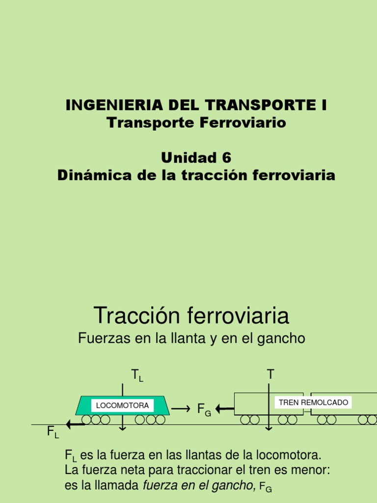 Notas FFCC U06 Dinamica Traccion Ferroviaria | PDF | Locomotoras | Transporte ferroviario
