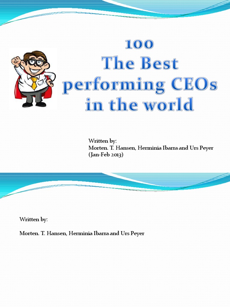 100 Best Performing CEOs in The World | PDF | Master Of Business ...