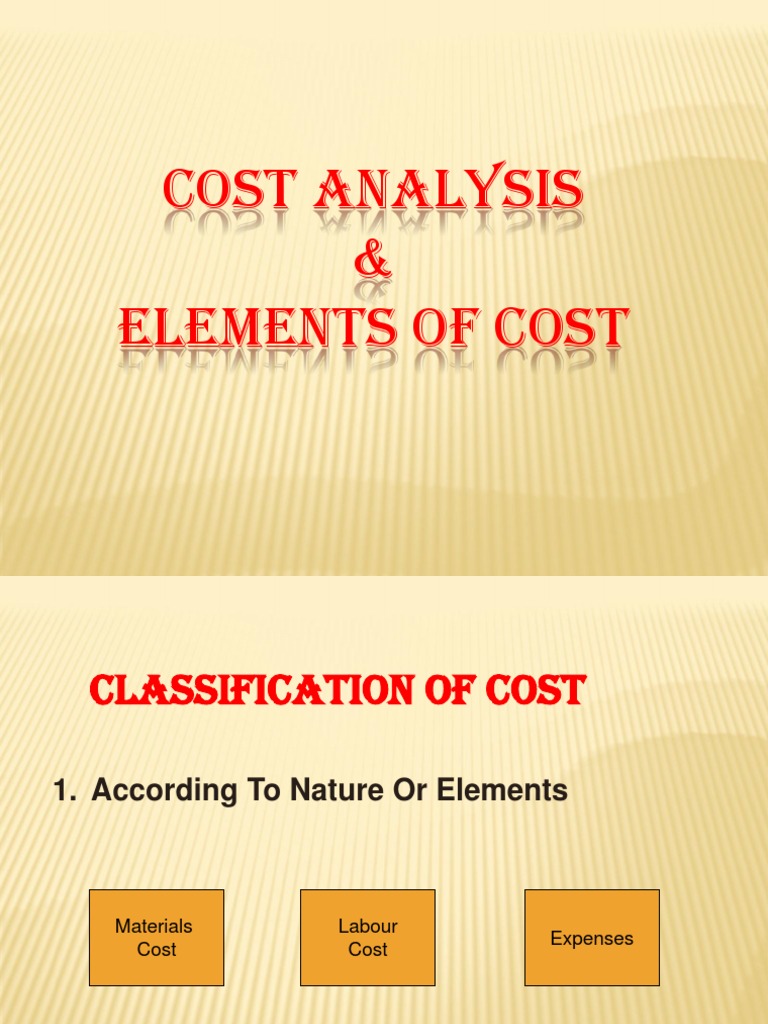 Cost Analysis & Elements of Cost | PDF