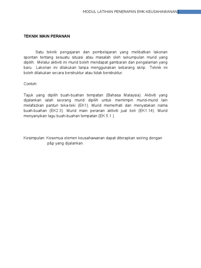 Emk Main Peranan | PDF