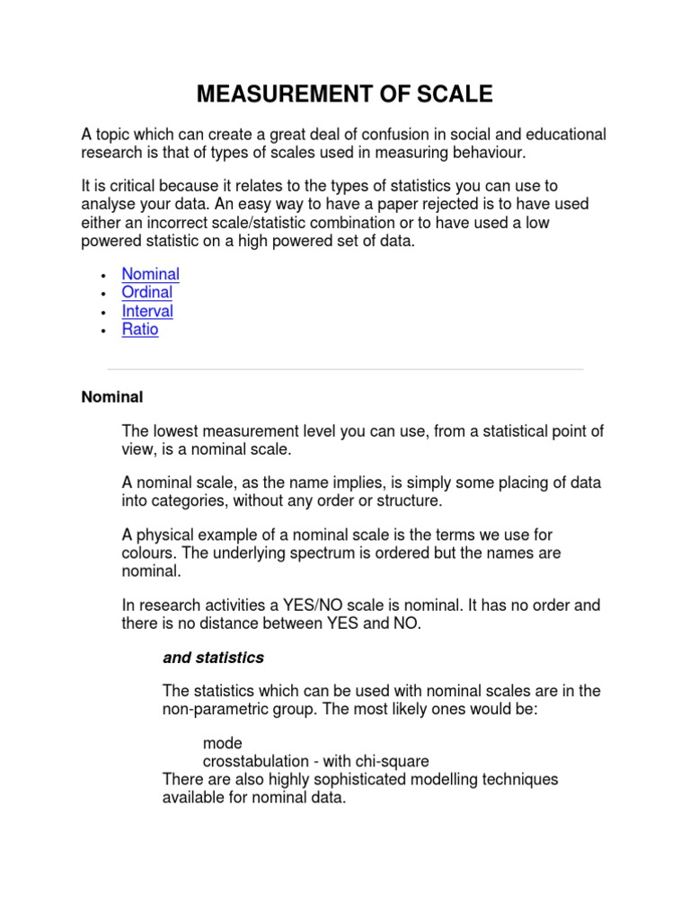 Understanding Measurement Scales in Research | PDF