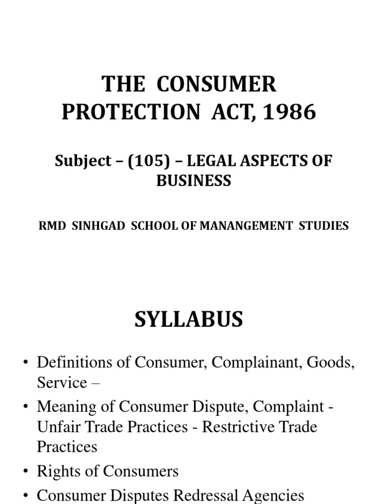 The Consumer Protection Act, 1986 | PDF | Consumer Protection | Cartel