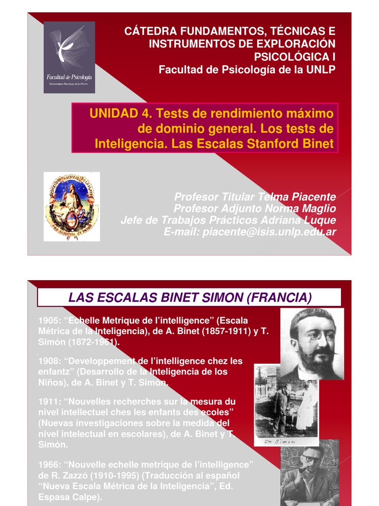 07-Unidad 4 Escalas Stanford Binet | PDF | Memoria | Inteligencia