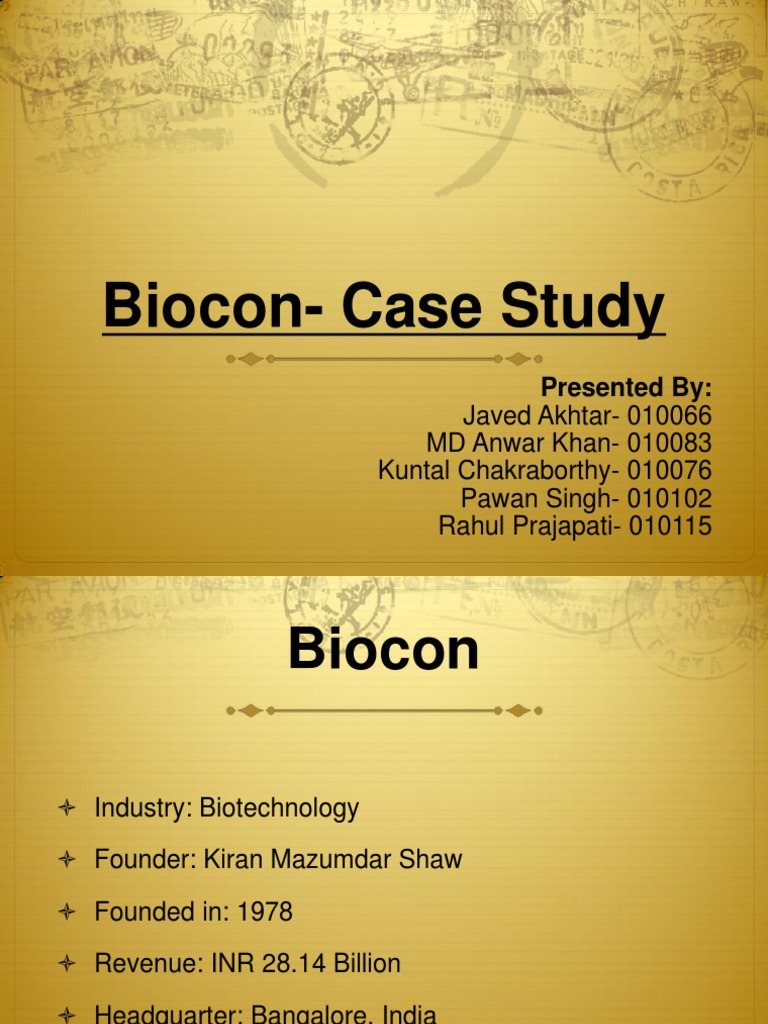 Biocon Case Study | PDF | Life Sciences | Biotechnology