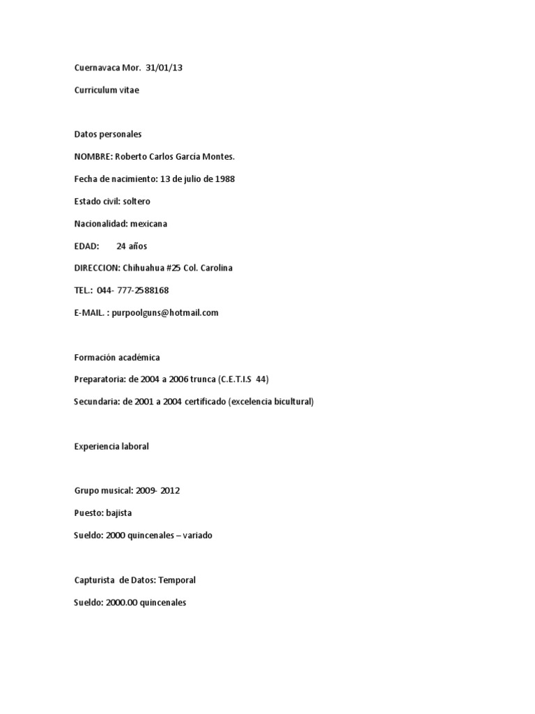 Curriculum Roberto | PDF