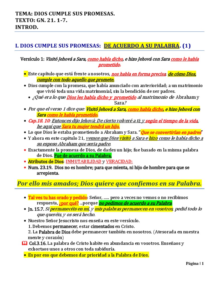 T Dios Cumple Sus Promesas Pdf Sarah Abrahán