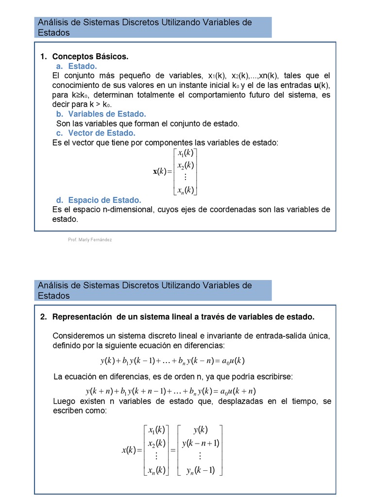 Variables de Estado PDF | PDF | Espacio vectorial | Ecuaciones
