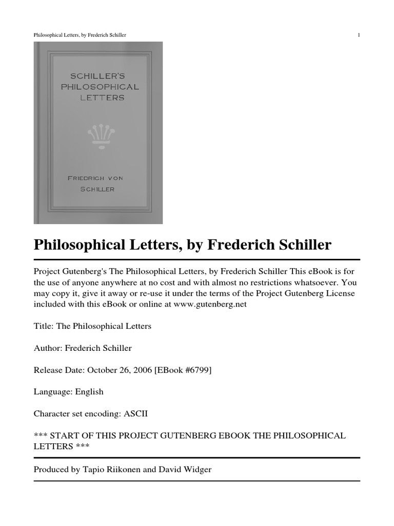 Schiller's Philosophical Letters | PDF | Love | God