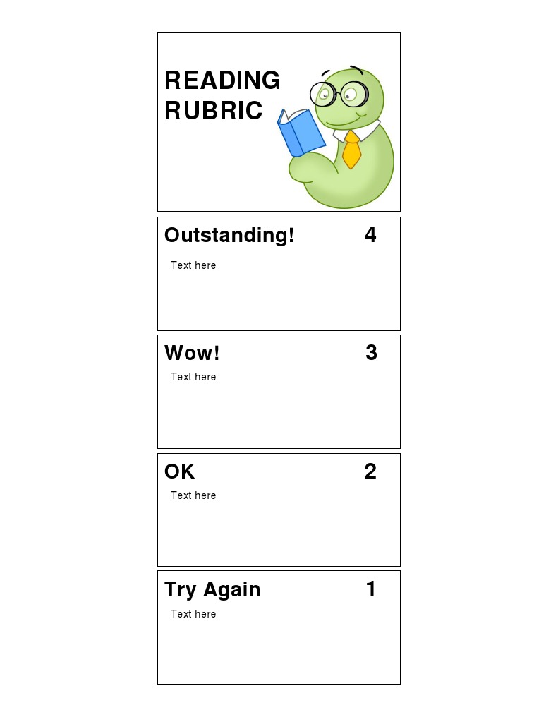 Reading Rubric for Assessment Levels | PDF
