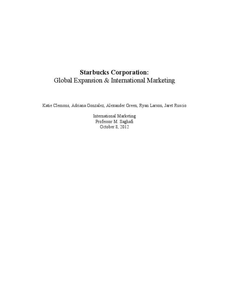 Starbucks Global Expansion Strategy | PDF | Starbucks | Retail