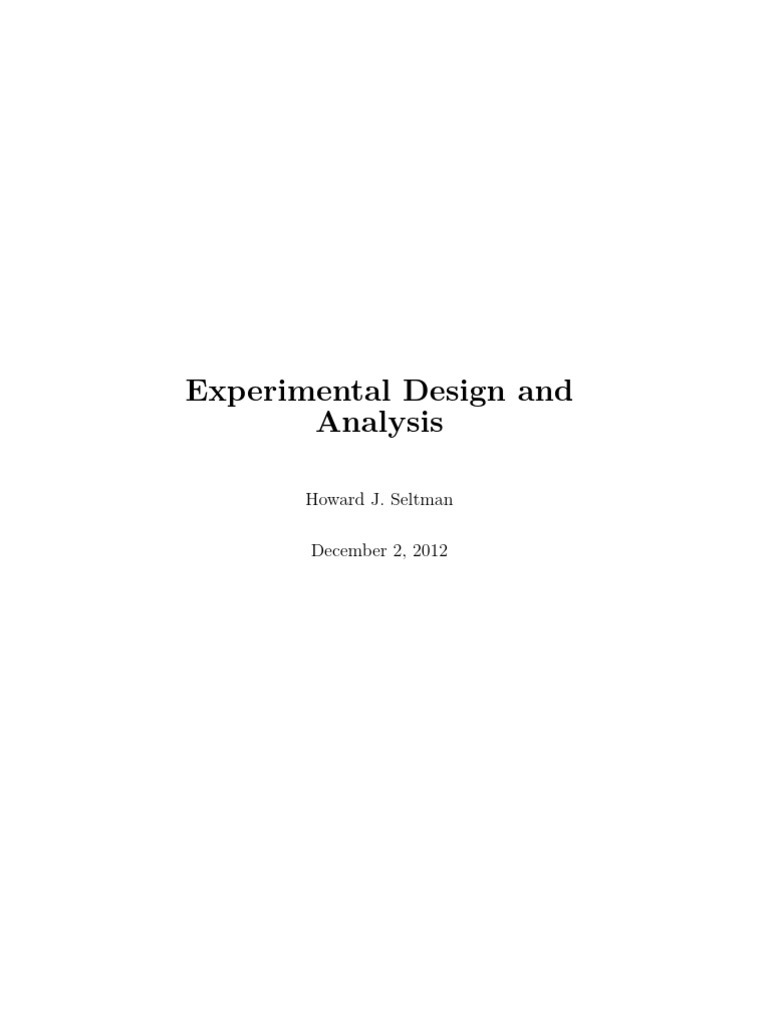 Experimental Design | PDF