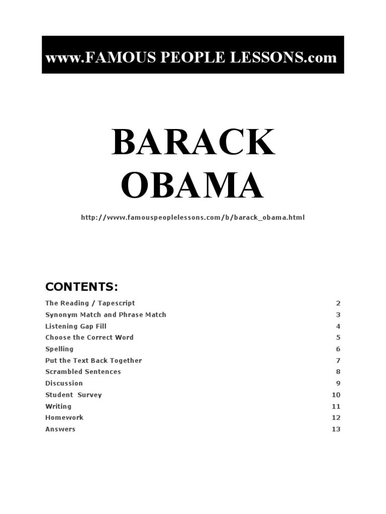 Barack Obama | PDF | Barack Obama | The United States