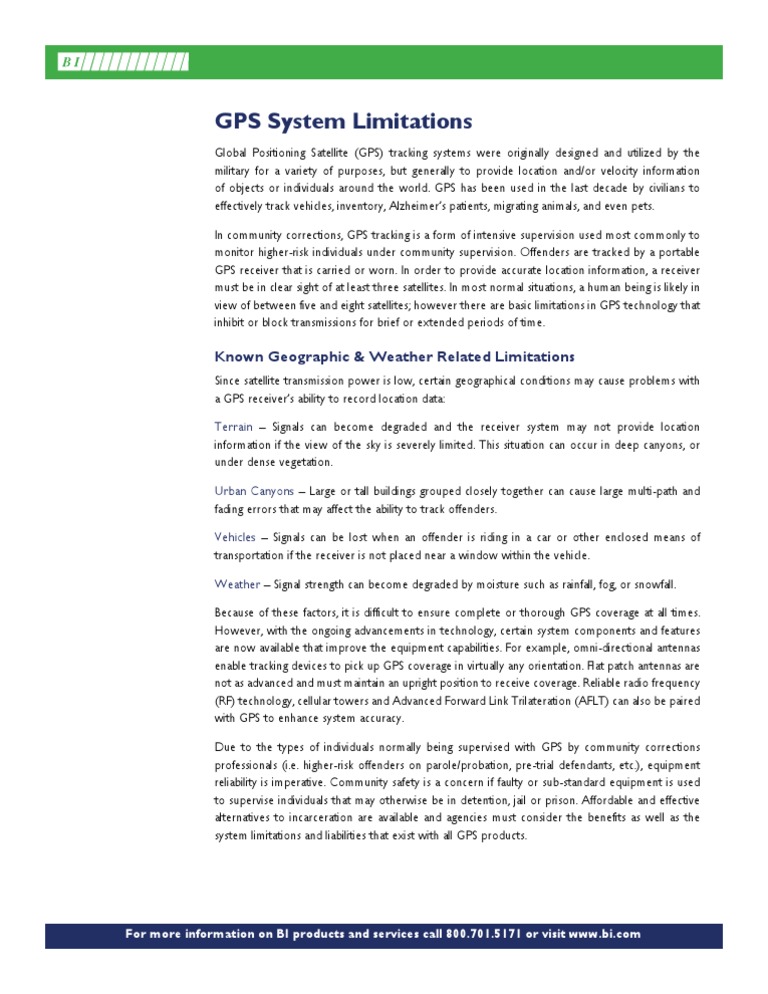 GPS System Limitations: Known Geographic & Weather Related Limitations ...