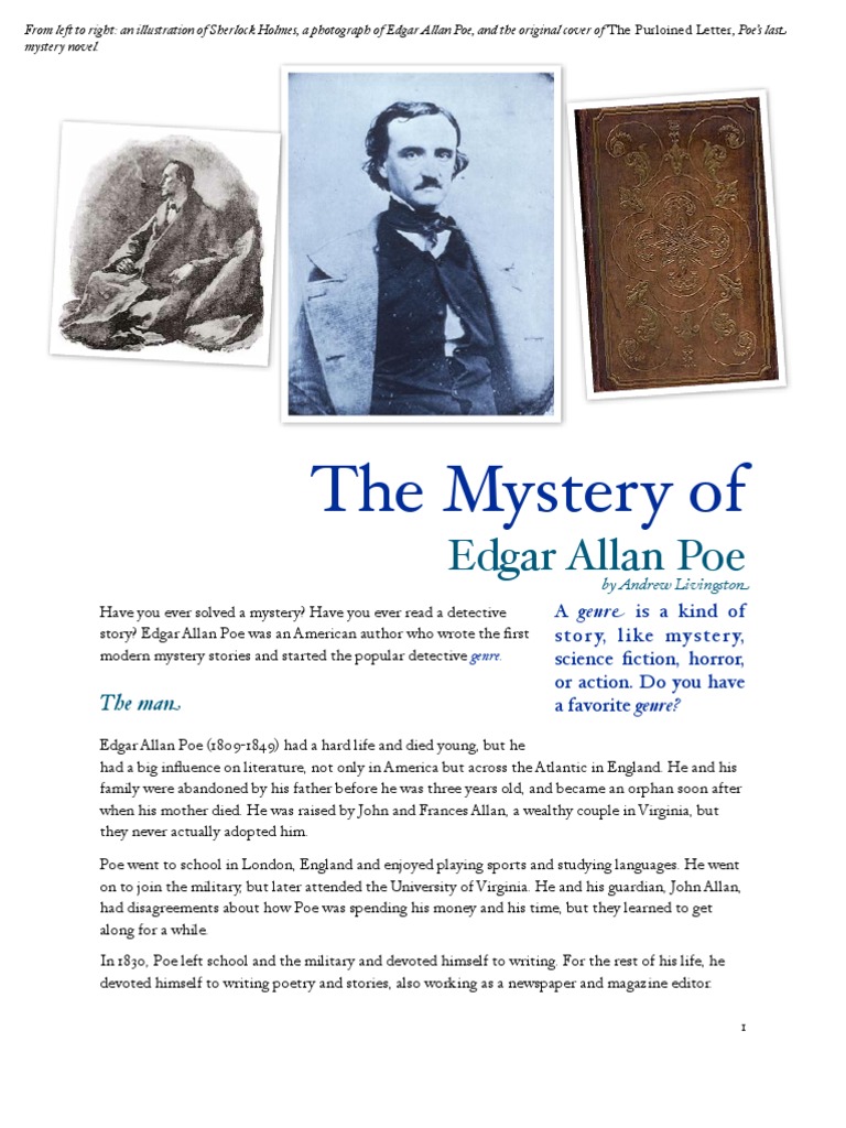 Poe: Father of Detective Fiction | PDF | C. Auguste Dupin | Detective ...