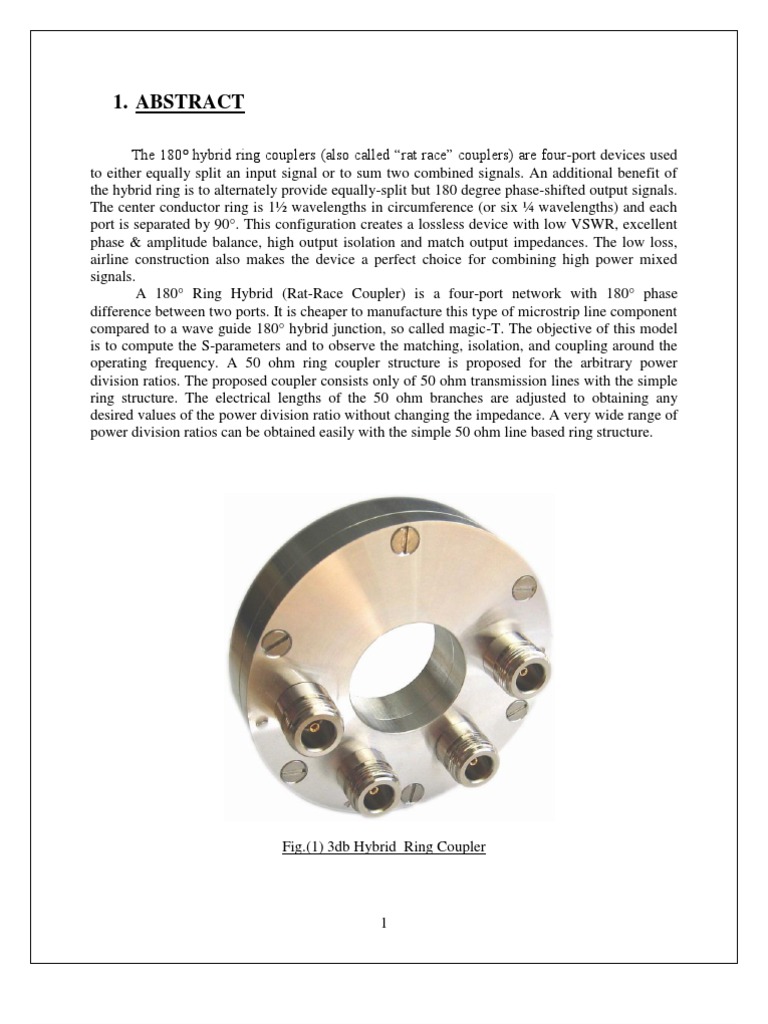 Ring Coupler | PDF | Electromagnetism | Electronic Engineering