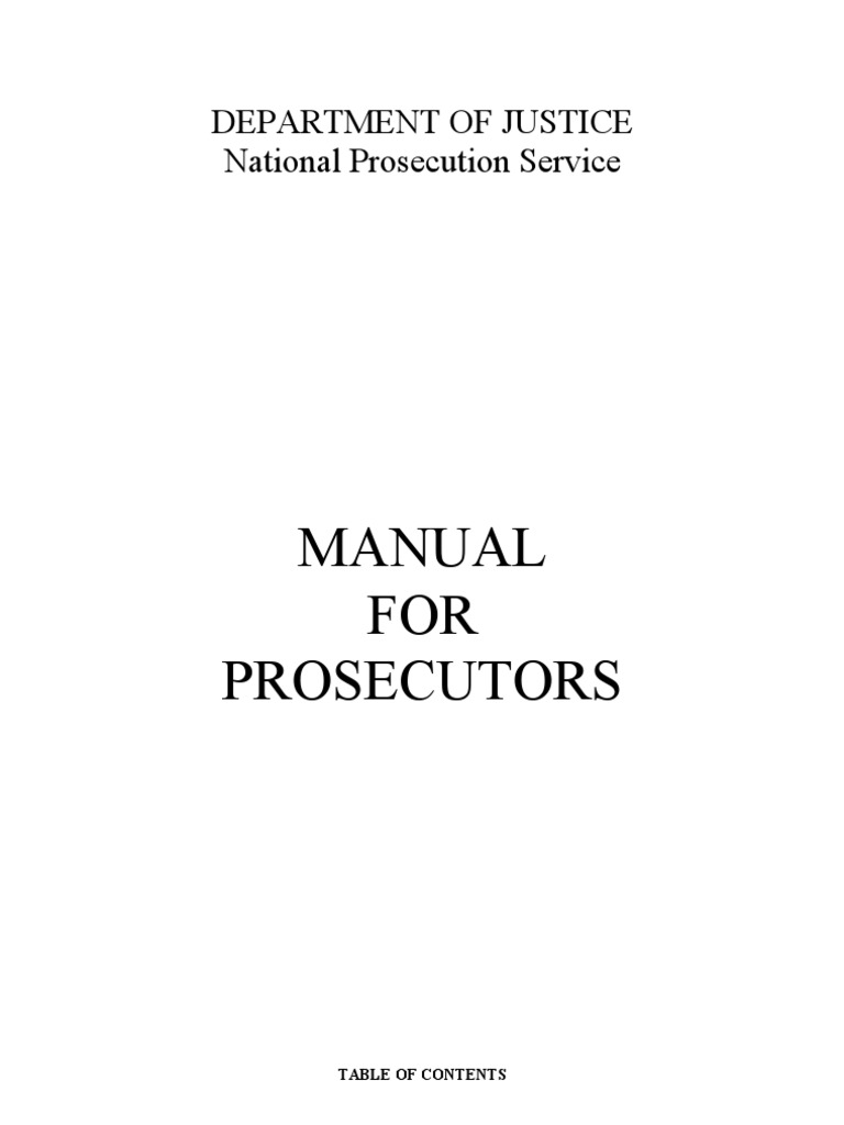 Manual For Prosecutors | PDF | Prosecutor | Complaint