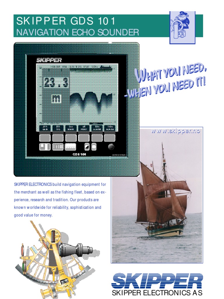 Skipper Gds 101: Navigation Echo Sounder | PDF | Navigation | Sea Captain