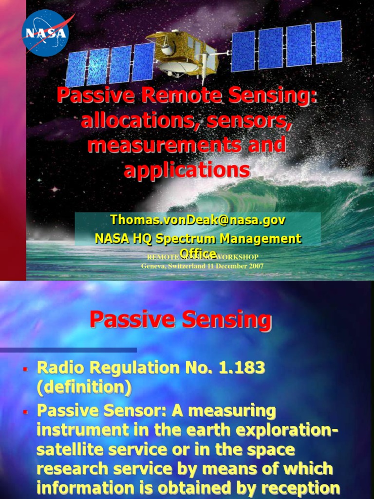 Passive Remote Sensing: Allocations, Sensors, Measurements and ...