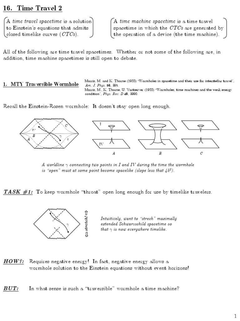 Time Travel 2: 1. MTY Traversible Wormhole | PDF | Science & Mathematics
