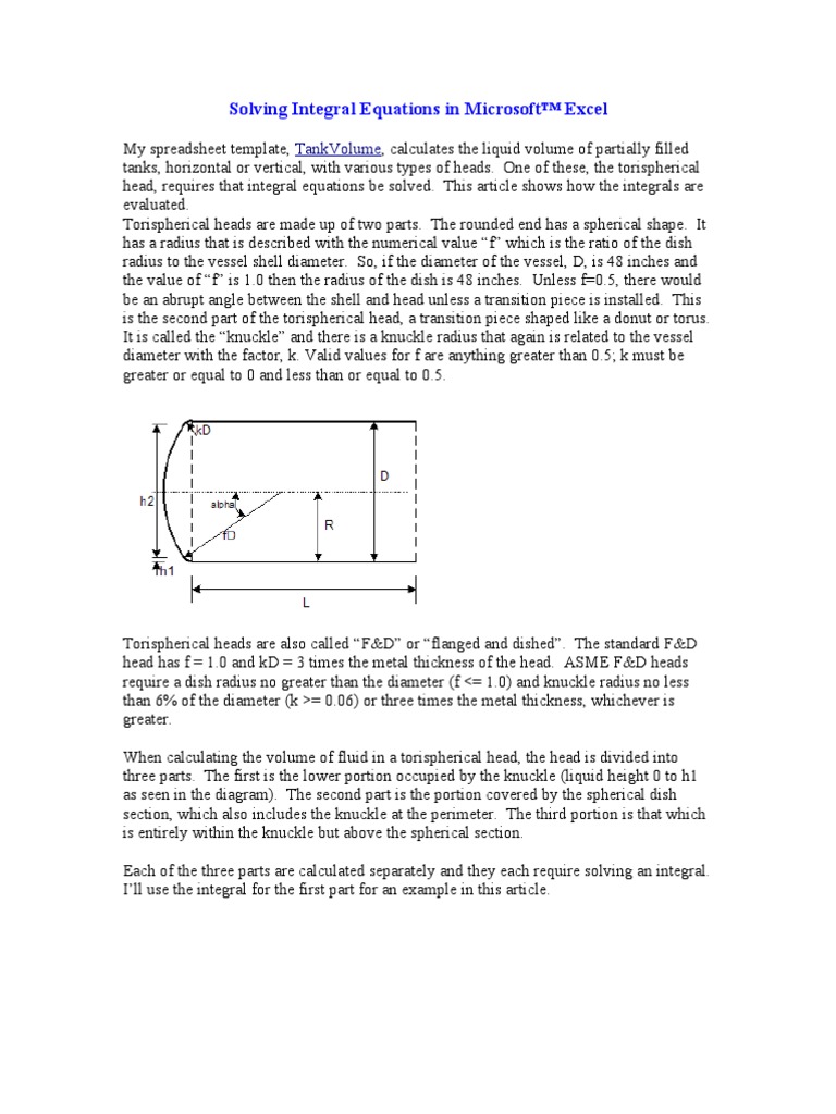 Solving Integral Equations in Microsoft Excel | PDF | Integral | Subroutine