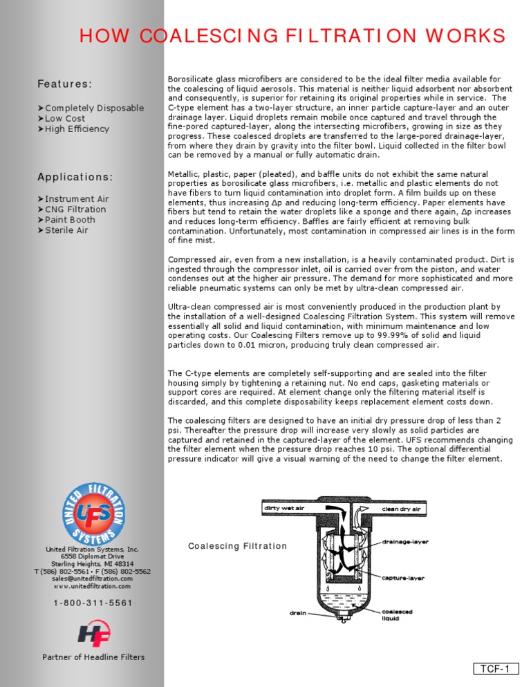 How Coalescing Filtration Works | Download Free PDF | Filtration | Liquids