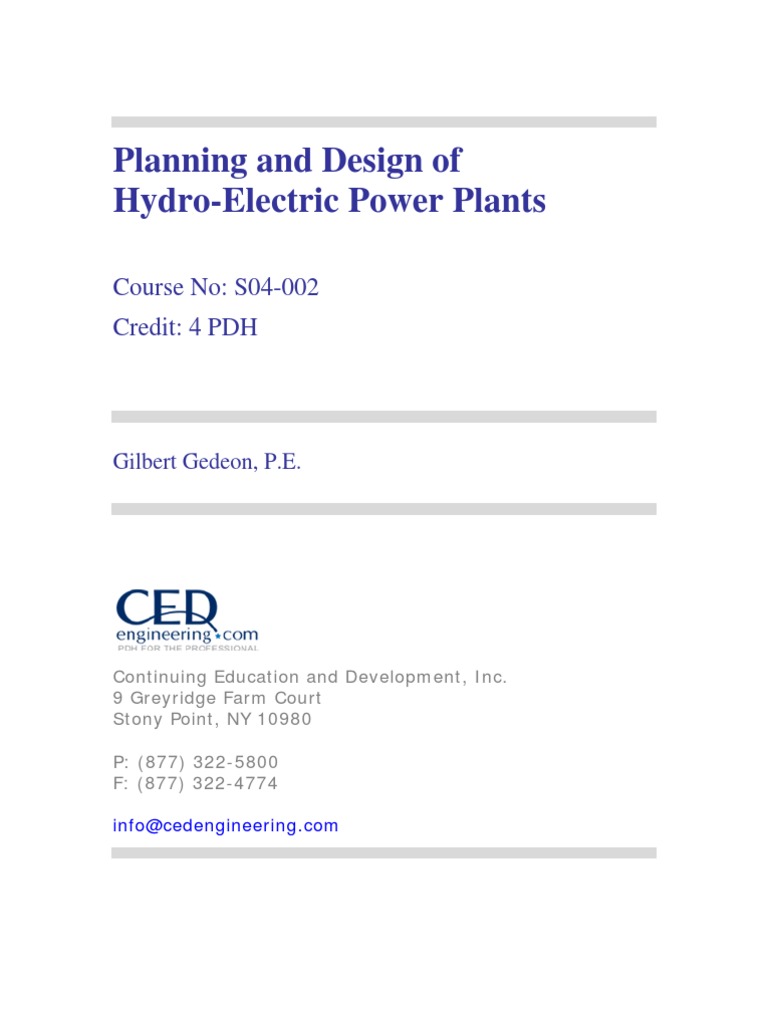 Hydro-Electric Power Plant Design Guide | PDF | Stairs | Electrical ...