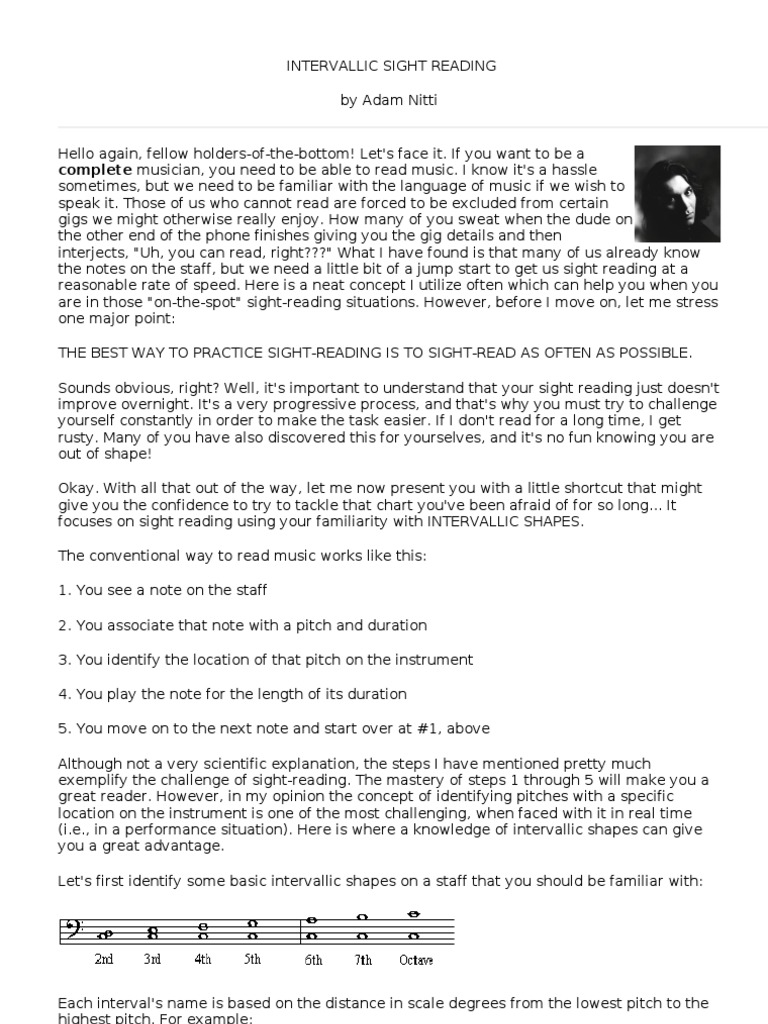 Intervallic Sight Reading | PDF | Interval (Music) | Music Theory