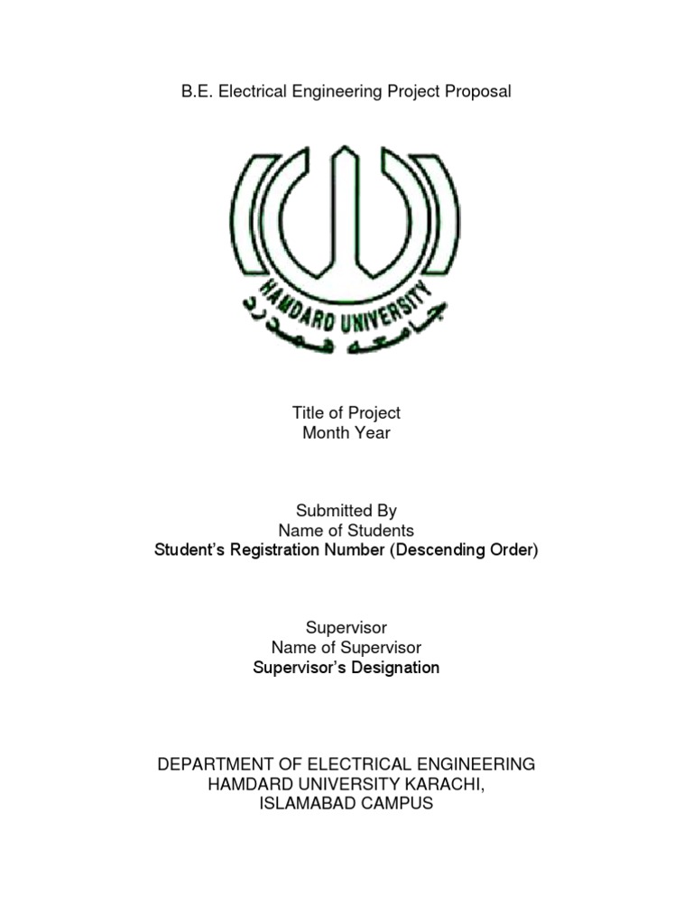 B.E. Electrical Engineering Project Proposal | PDF | Thesis | H.264 ...