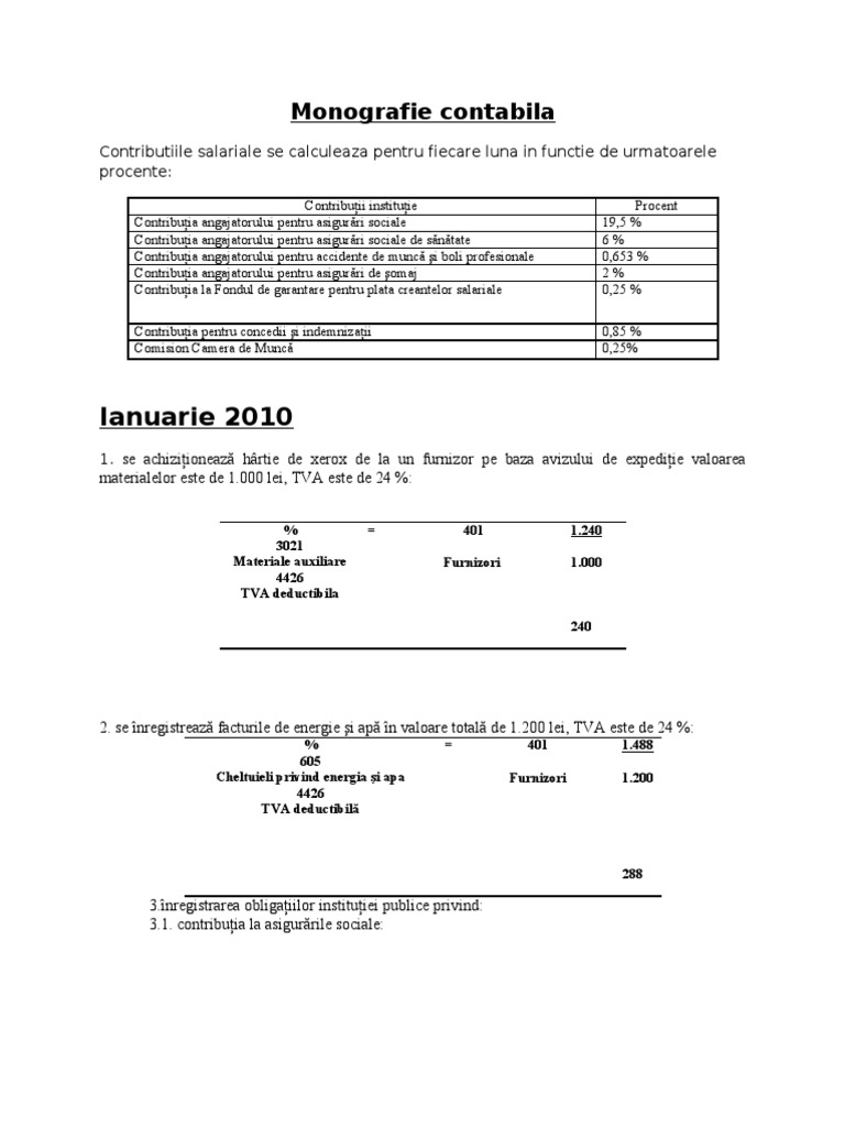 Monografie contabila