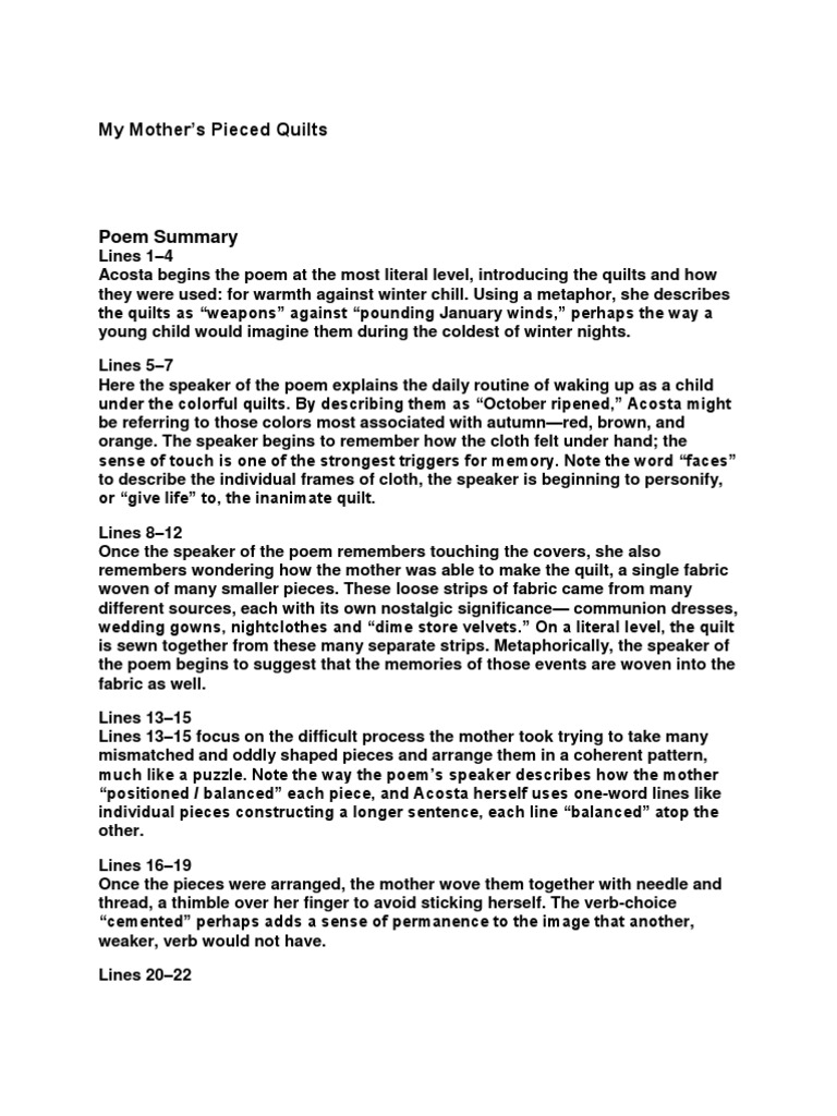 My Mother's Pieced Quilts | PDF | Quilt | Textiles