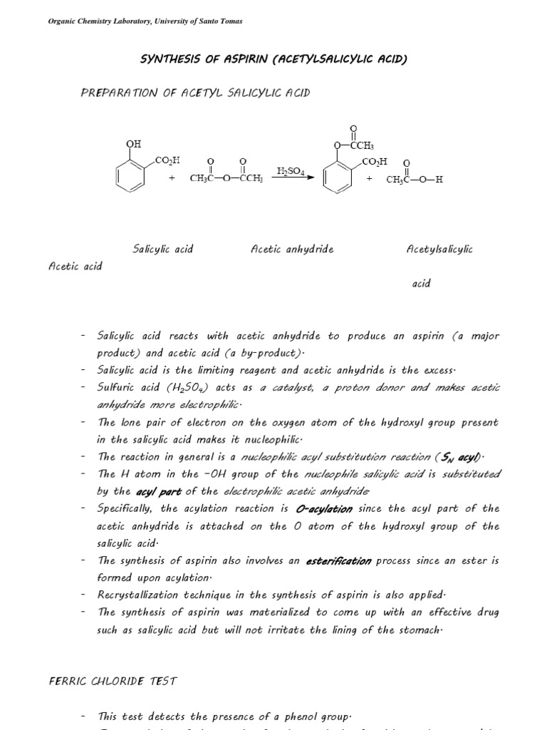 Synthesis of Aspirin | PDF | Ester | Acetic Acid