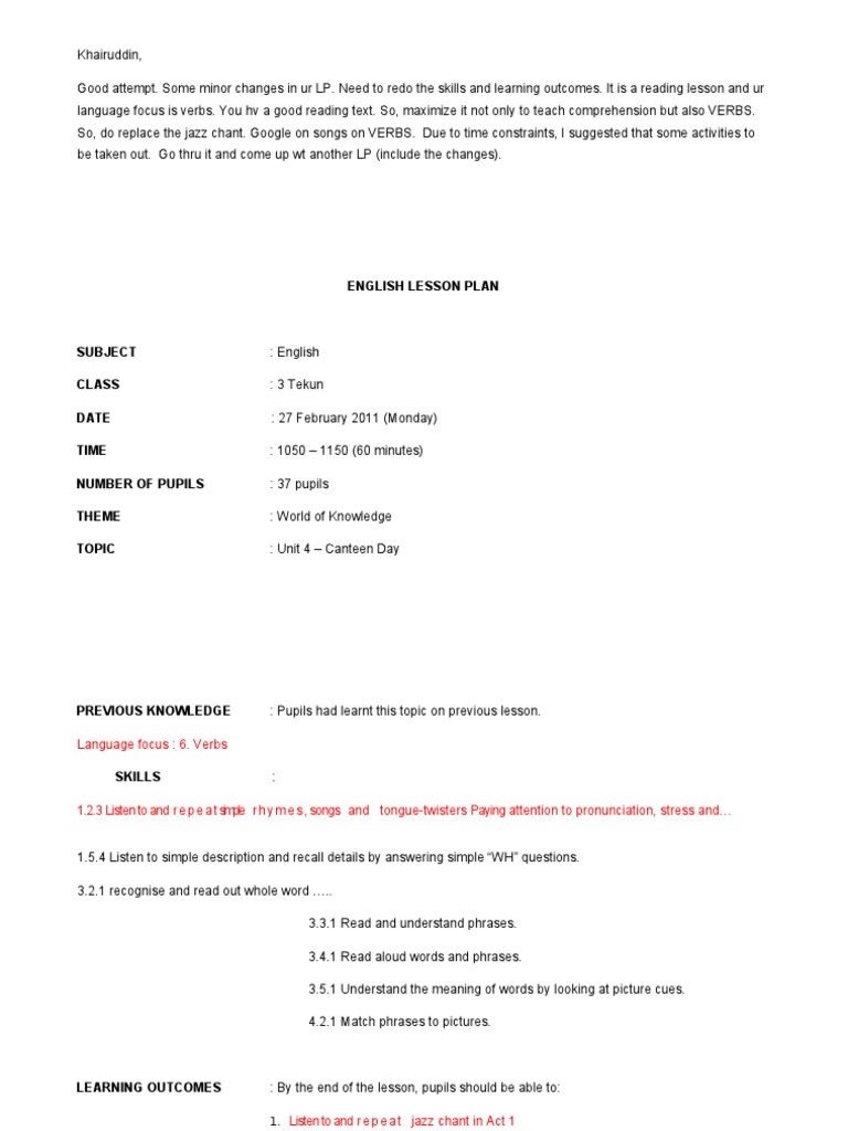 RPH English Year 3 | PDF | English Language | Reading Comprehension