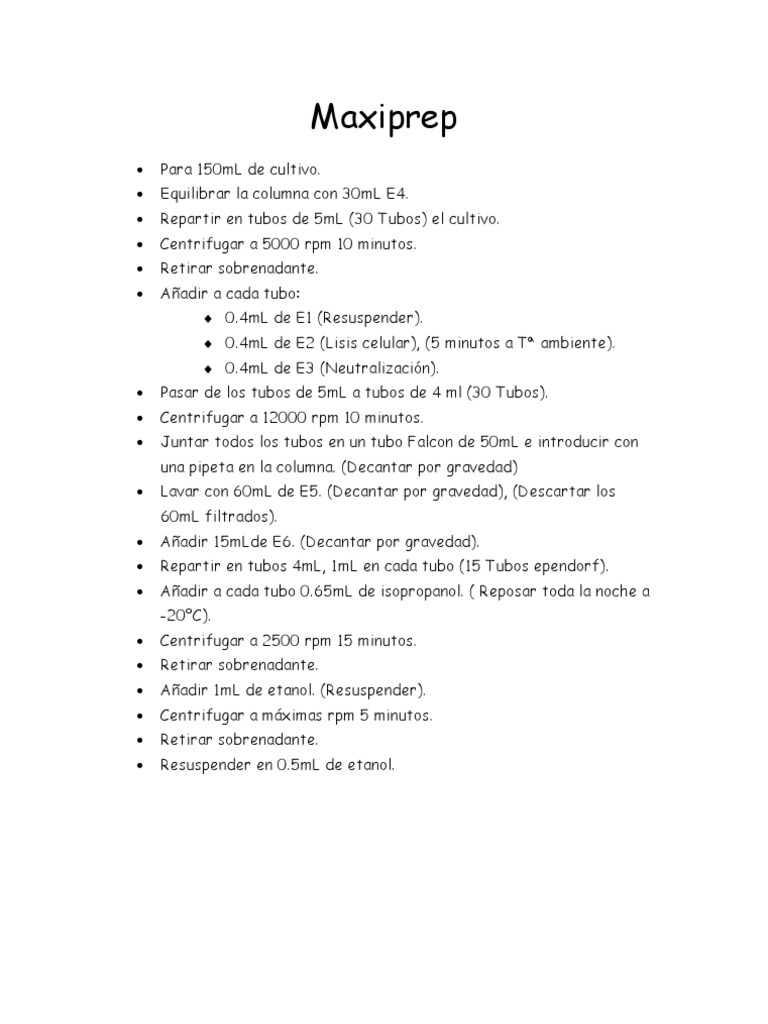 Maxiprep | PDF | Ciencia y matemáticas