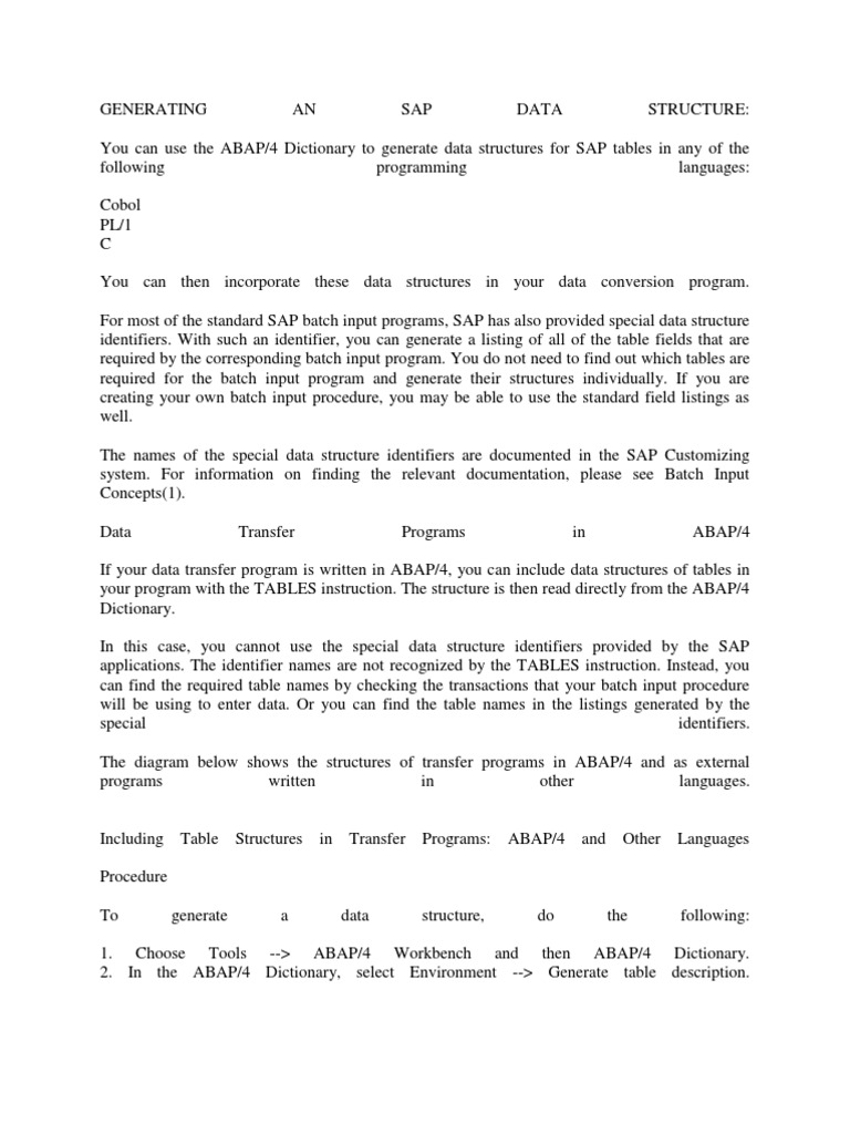 4generating An Sap Data Structure | PDF | Input/Output | File Format