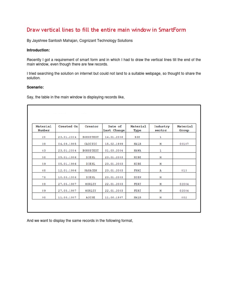 Draw Vertical Lines To Fill The Entire Main Window in SmartForm | PDF