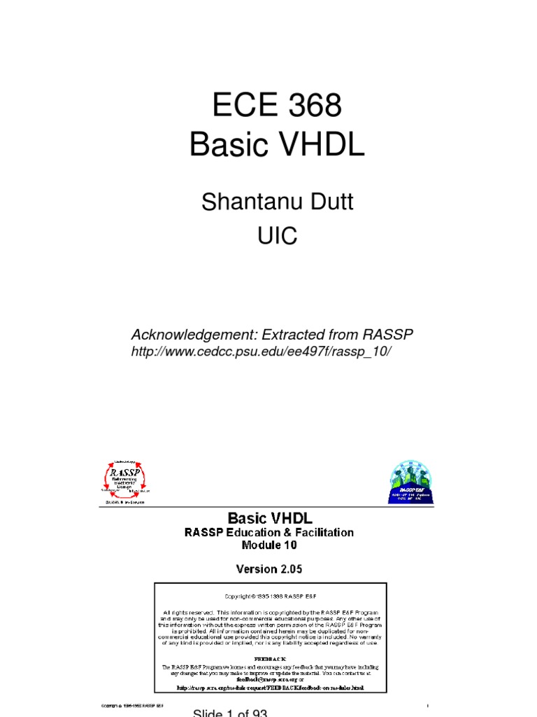 ECE 368 VHDL Data Types Plus Basic | PDF | Data Type | Vhdl