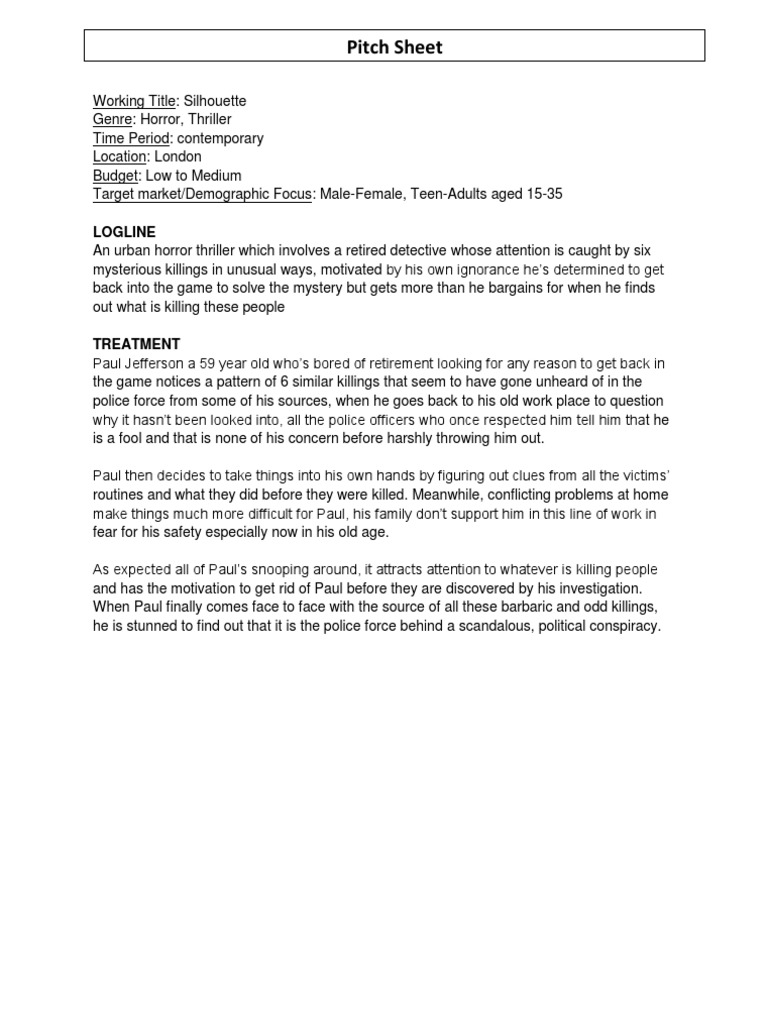 Pitch Sheet | PDF